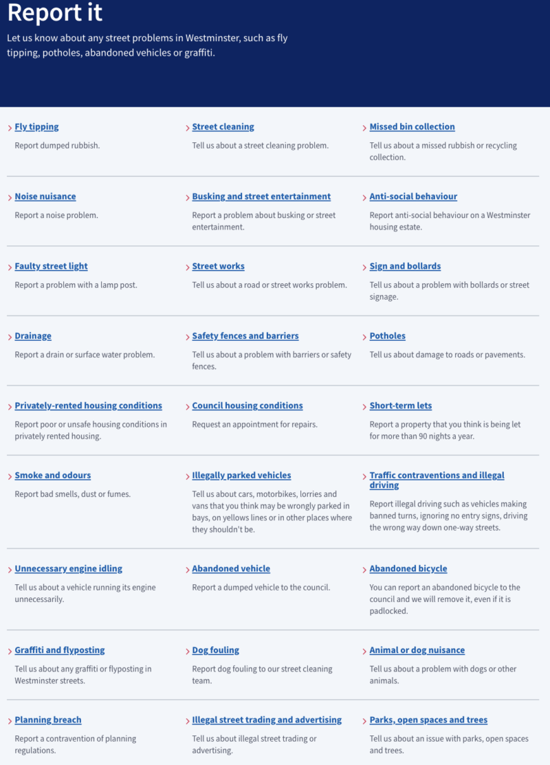 How do I report a missed rubbish collection in Westminster | Commercial ...